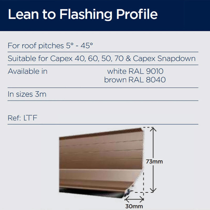 Lean To Flashing Profile 3.0m – Plastic Solutions